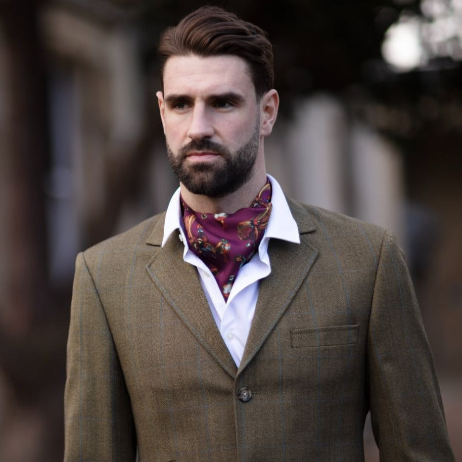 Clare Haggas Here Come The Boys Mulberry Silk Cravat