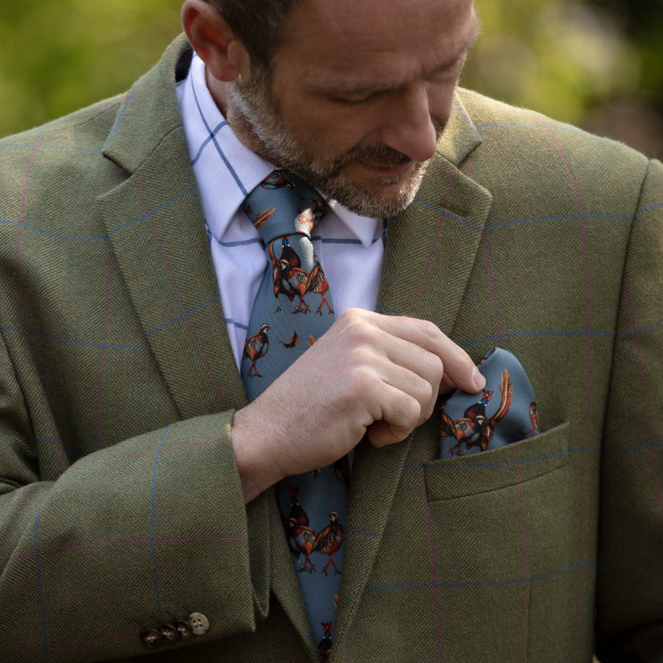 Odd One Out Pigeon Blue Gentlemen's Country Silk Tie Made in England ...