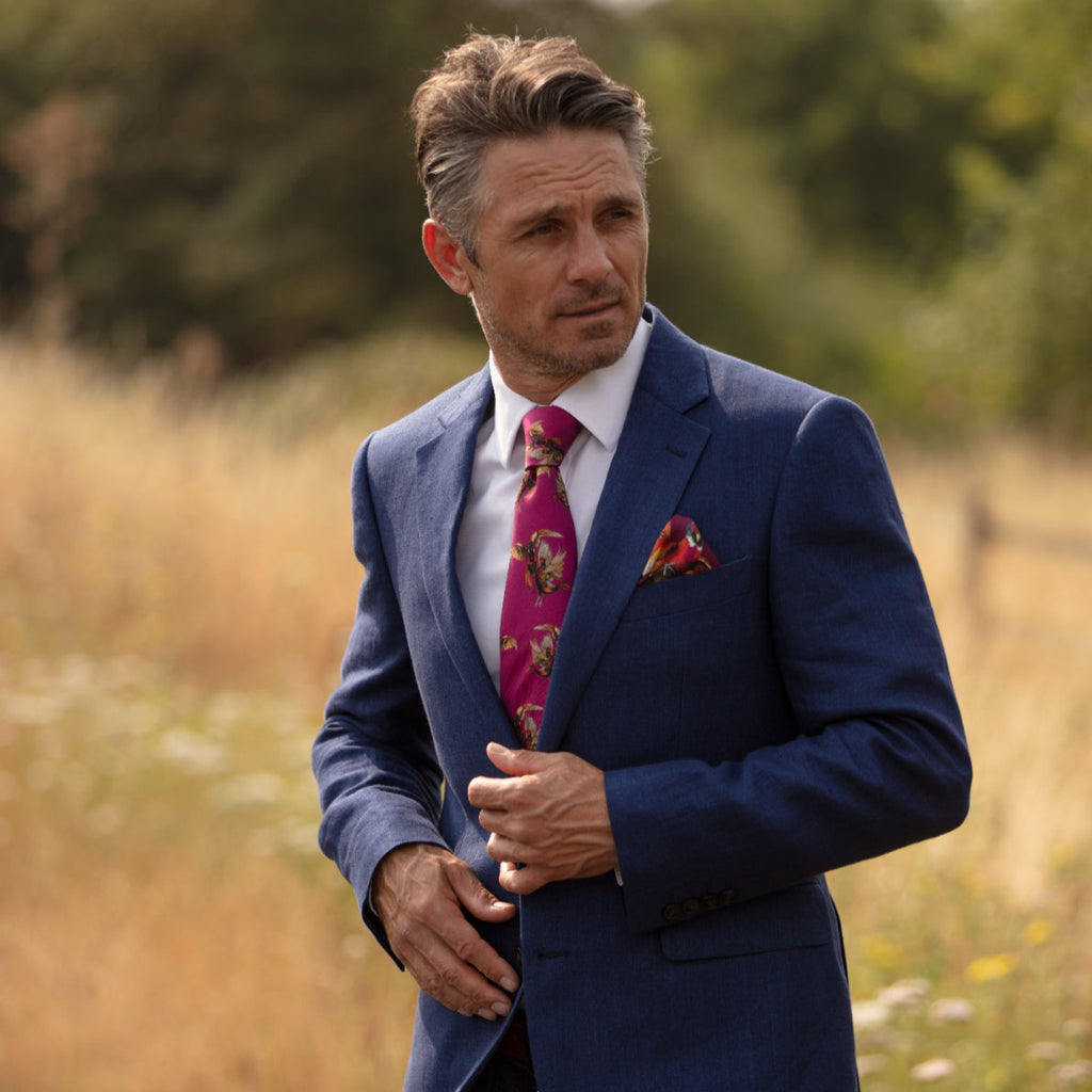Clare Haggas Spur Of The Moment Magenta Silk Gentlemen's Country Tie